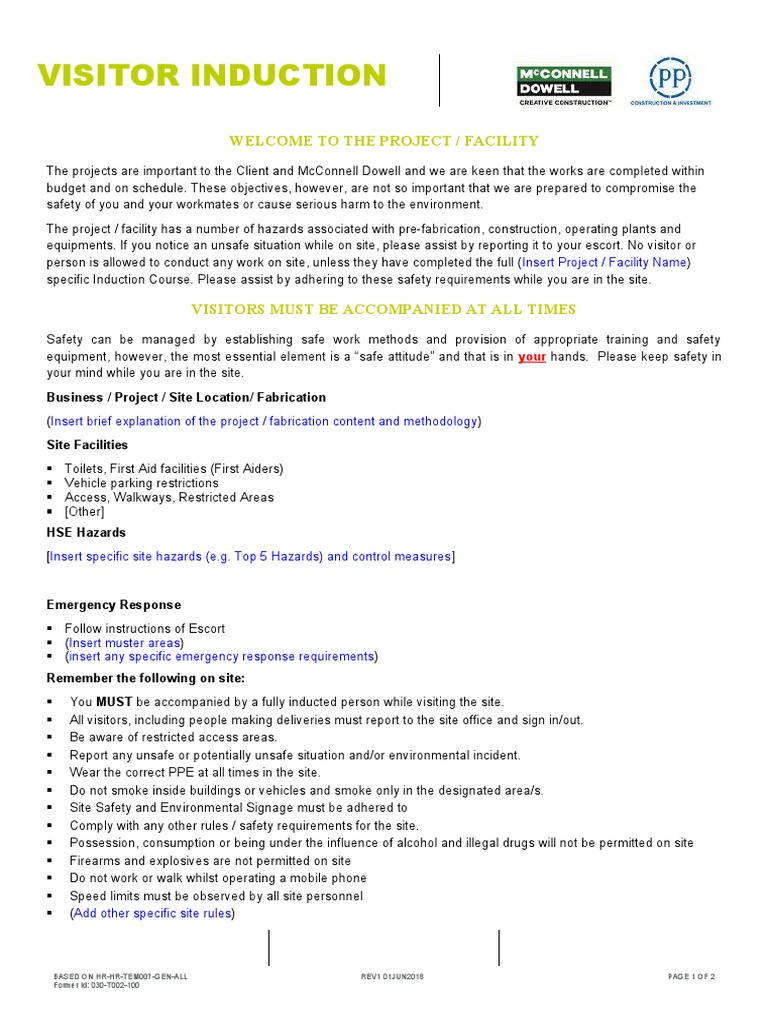 A Comprehensive Guide to Safety Procedures and Hazards for Visitors of ...