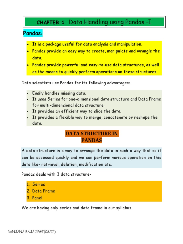 Pandas Data Structures and Operations | PDF | Comma Separated Values | Database Index