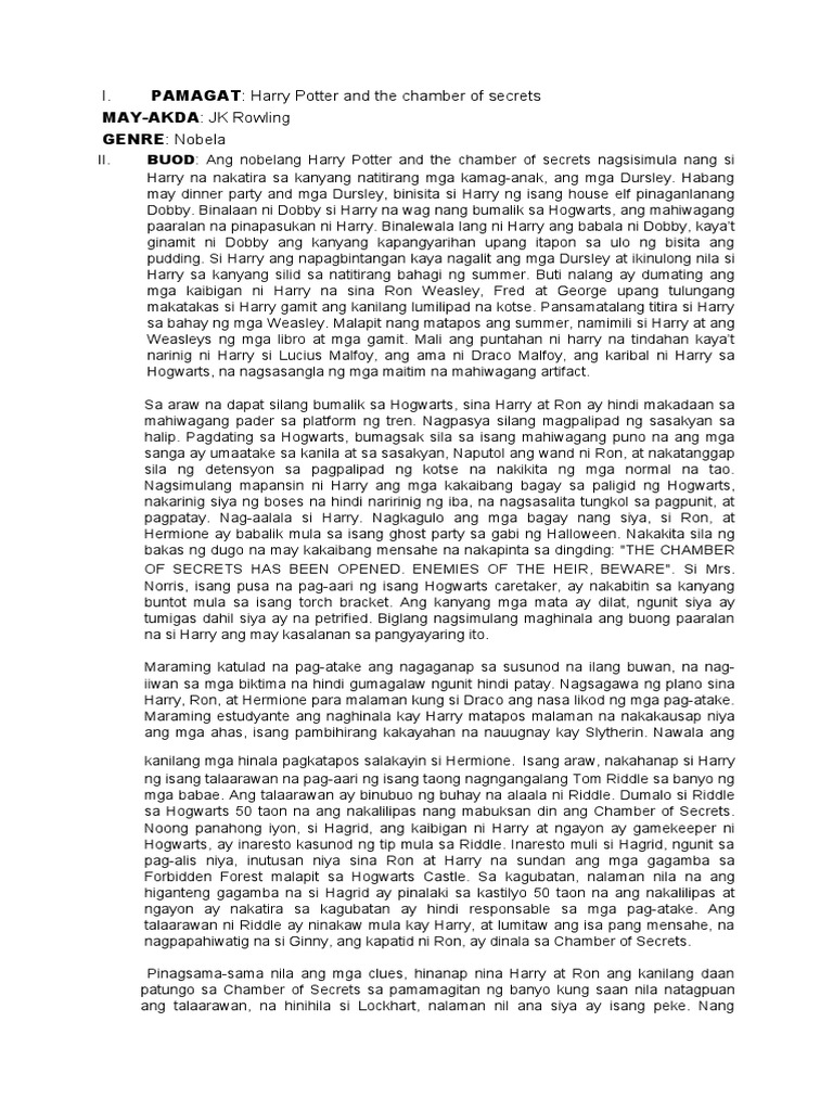 Harry Potter and The Chambers of Secrets | PDF