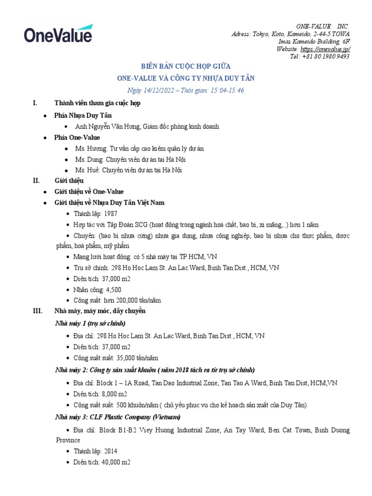 MTG Note OV & DuyTanPlastic | PDF