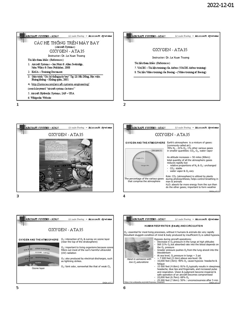 ATA 35 Oxygen | PDF | Oxygen | Breathing