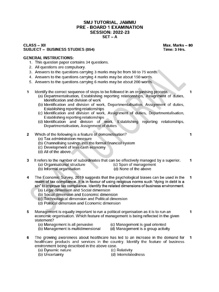 Xii BST QP PB - 80 | PDF Xii BST QP PB - 80 | PDF