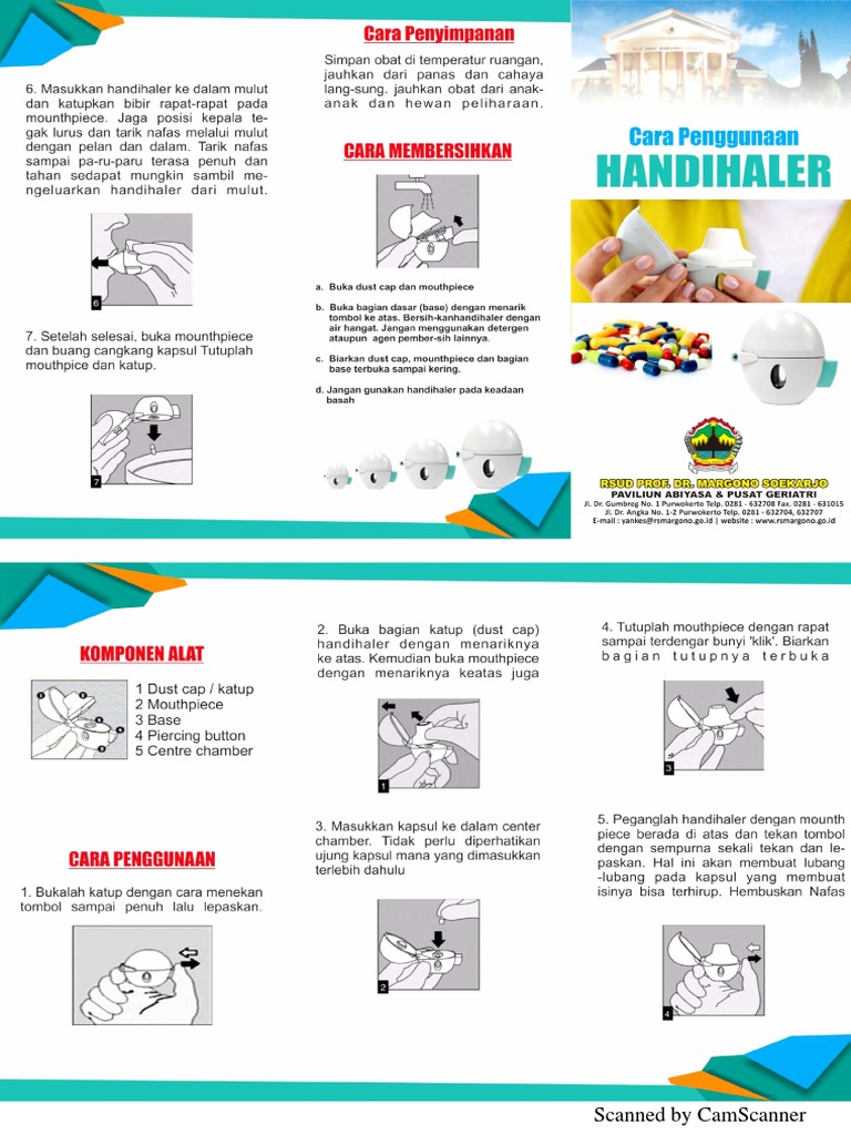 Leaflet Farmasi Tata Cara Penggunaan Handihaler | PDF