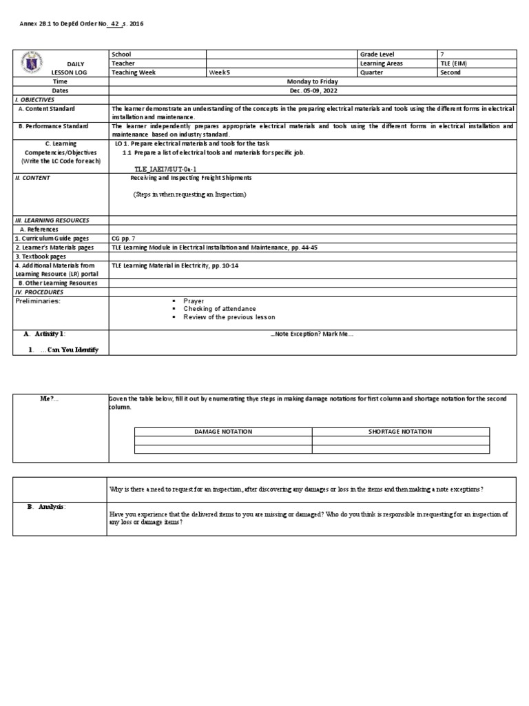 EIM Exploratorys DLL Week 5 | PDF | Learning | Teachers
