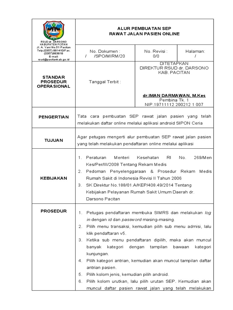 Prosedur Pendaftaran Online RSUD Pacitan | PDF | Sains & Matematika