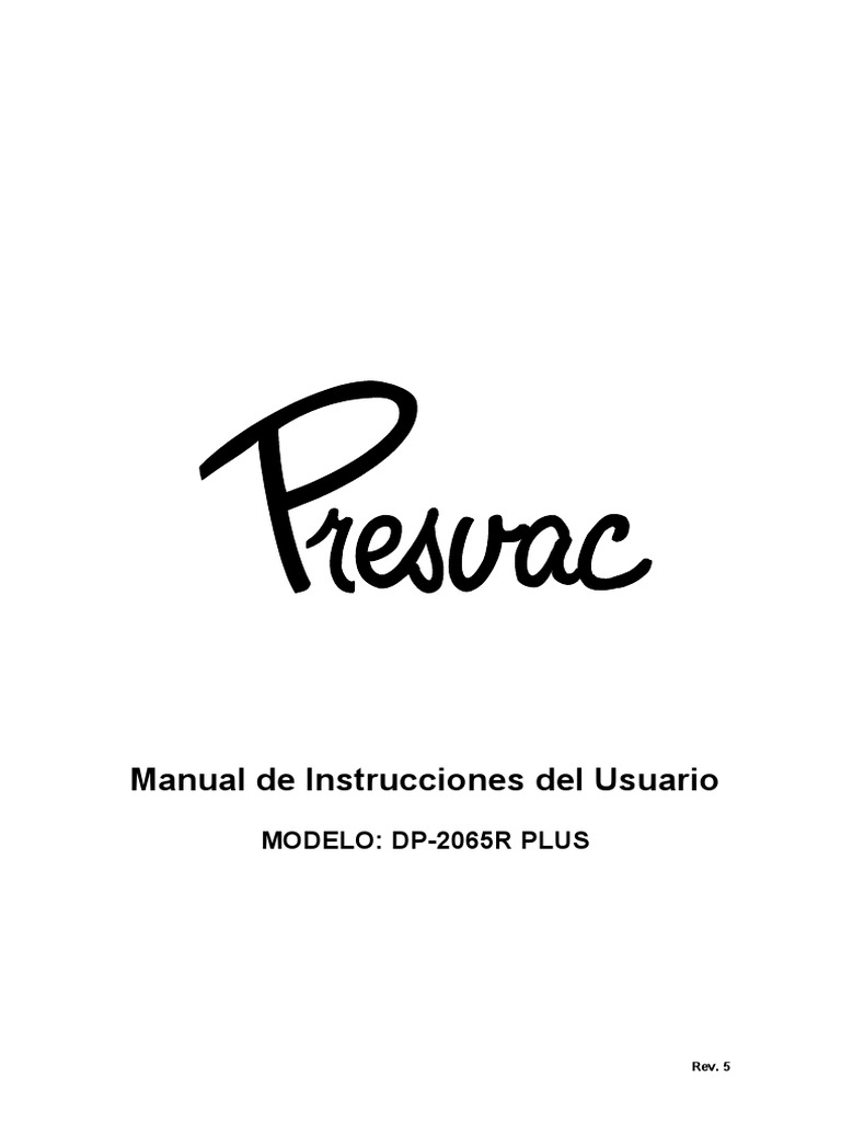 Manual del Usuario para la Centrífuga Refrigerada PRESVAC DP-2065R PLUS ...