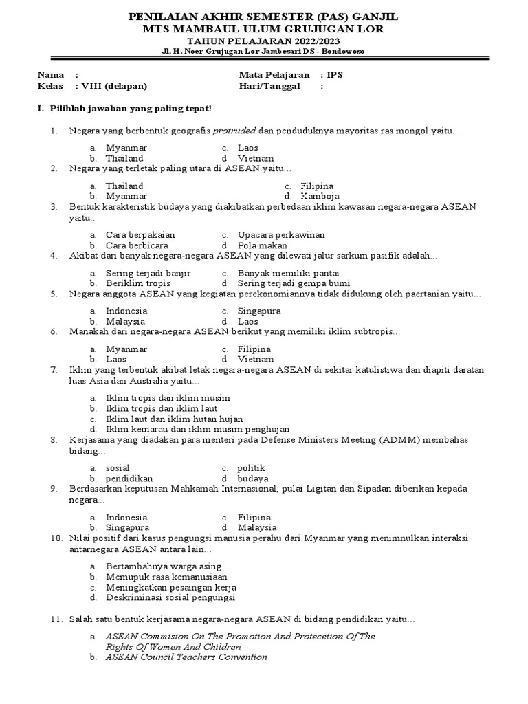 PAS Kelas 8 Ips | PDF