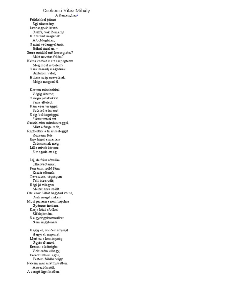 Csokonai Vitéz Mihály -versek | PDF