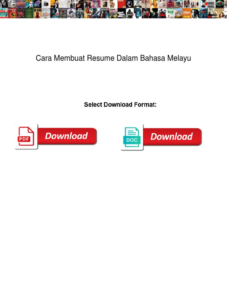 Cara Membuat Resume Bahasa Melayu | PDF | Bisnis
