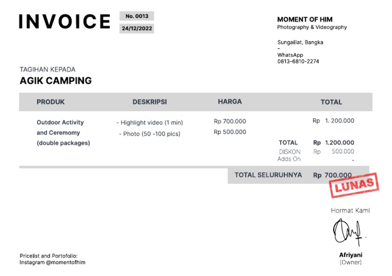 Invoice #0013 | PDF