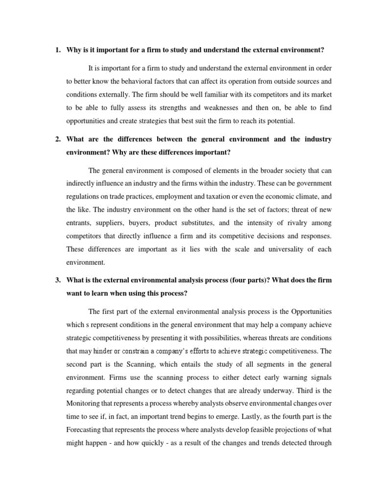 Strategic Management Review Questions and Answer | PDF | Strategic ...