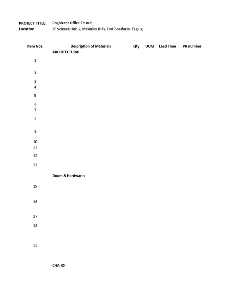 Material Tracker Template | PDF