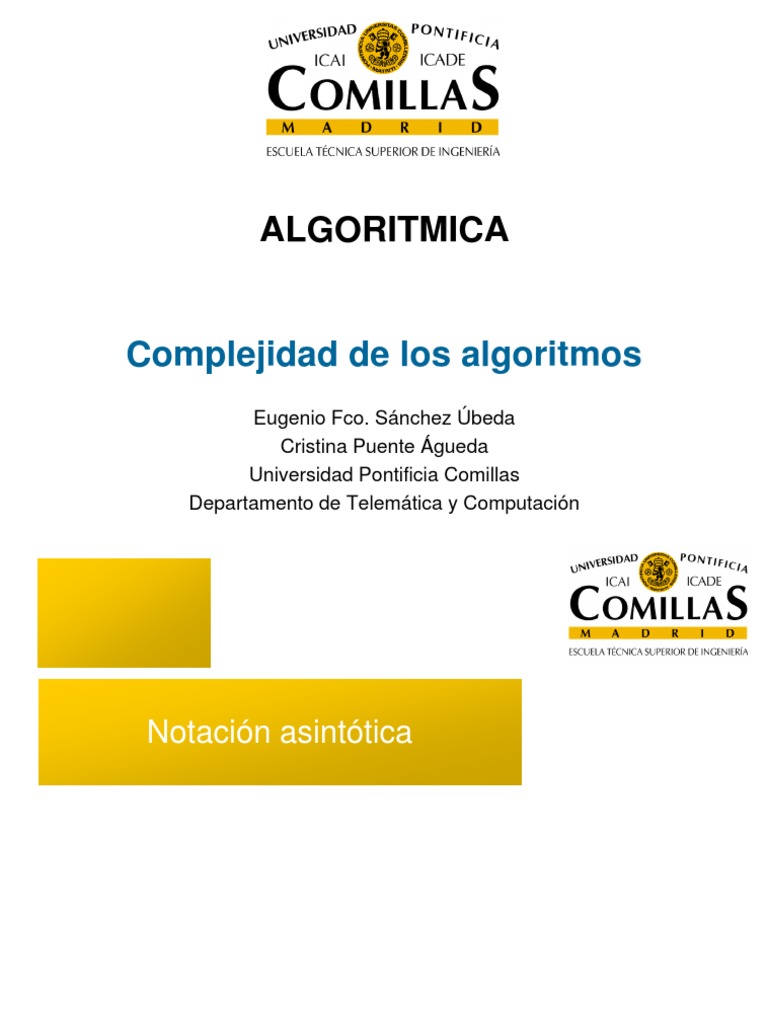 Tema 4 - Complejidad de Los Algoritmos | PDF | Algoritmos | Teoría de ...