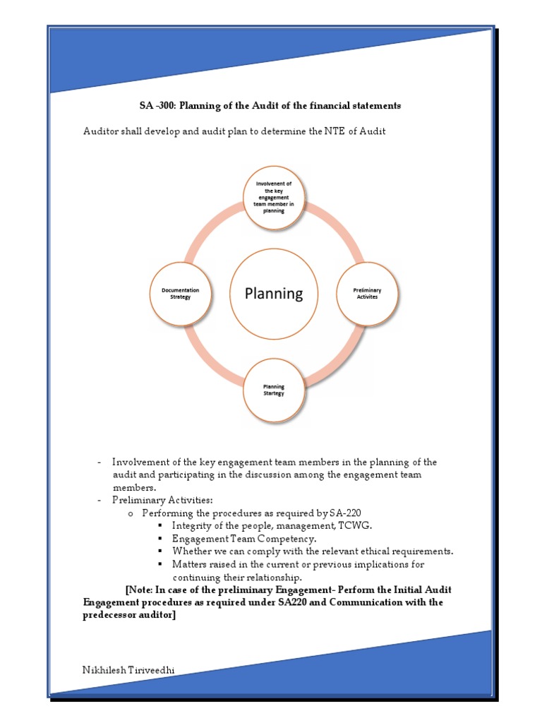 SA-300 Audit Planning Overview | PDF | Business