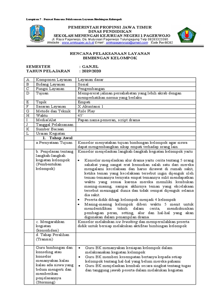 7.form RPL Bimbingan Kelompok | PDF