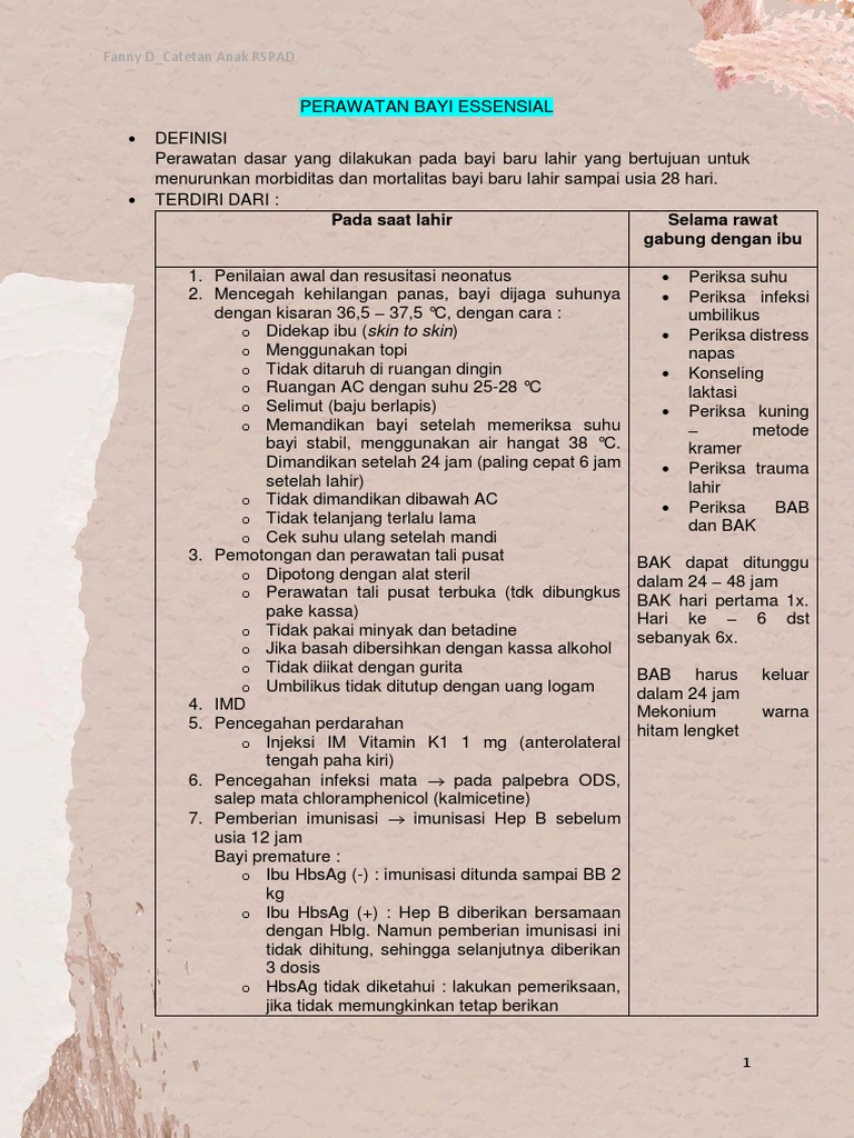 Panduan Perawatan Bayi Baru Lahir | PDF