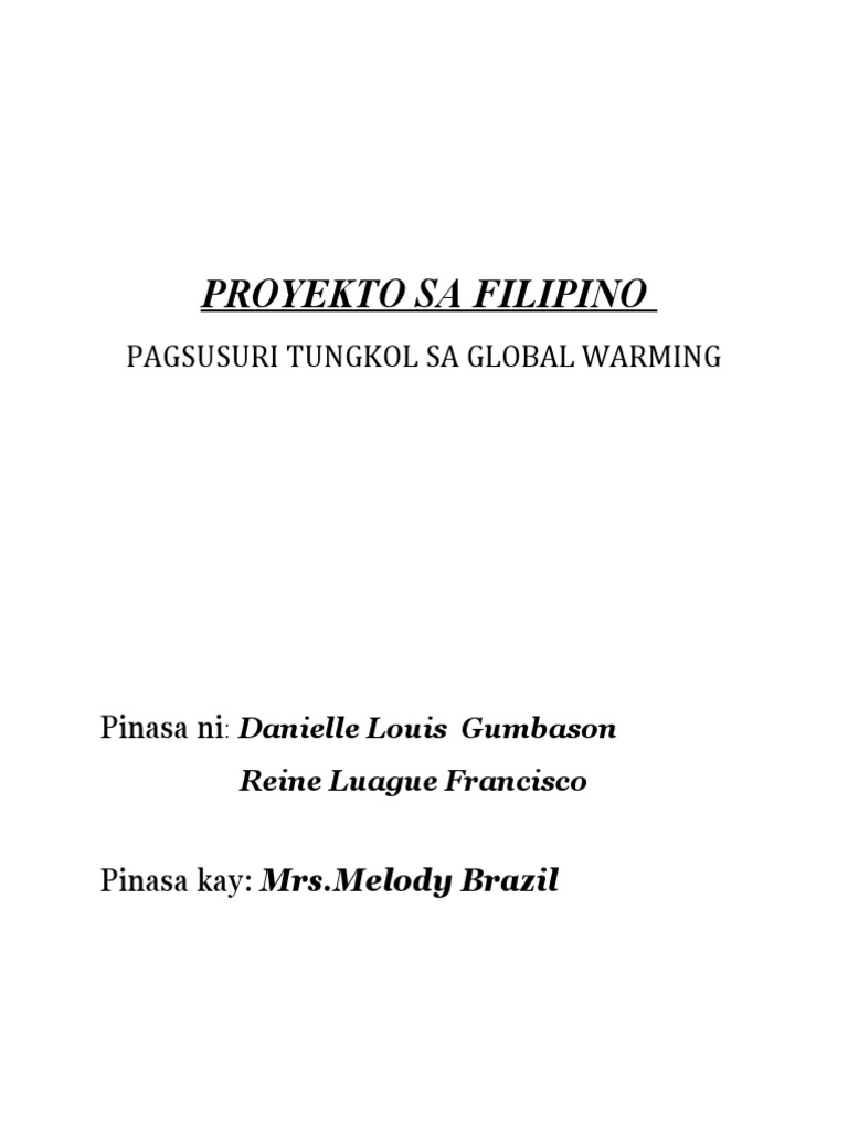 Proyekto Sa Filipino | PDF