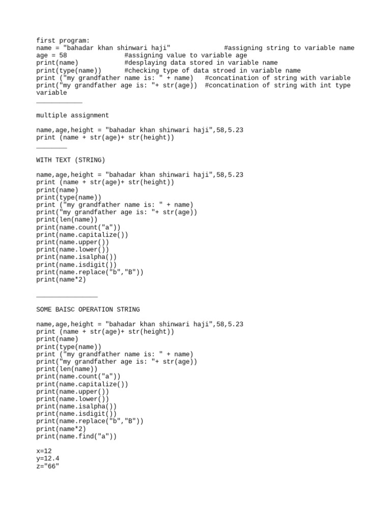 Python Programs | PDF | String (Computer Science) | Software Development