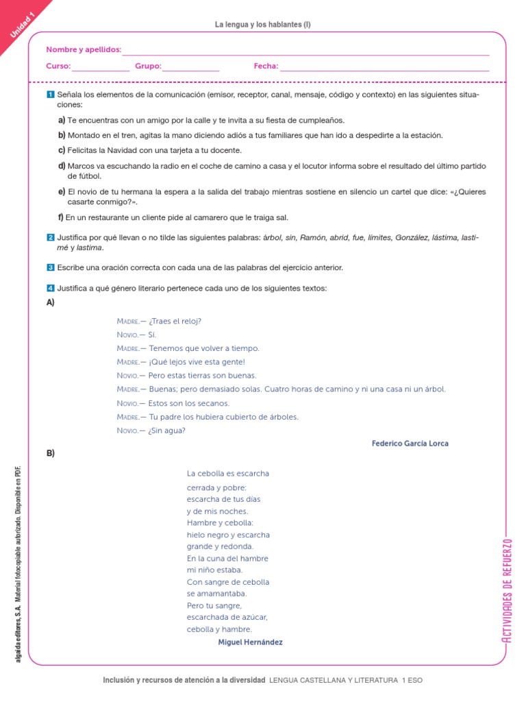 1eso U1 Act Refuerzo | PDF