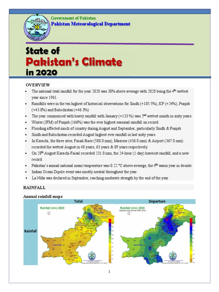 Pakistan Climate 2020 | PDF | Rain | Atmosphere