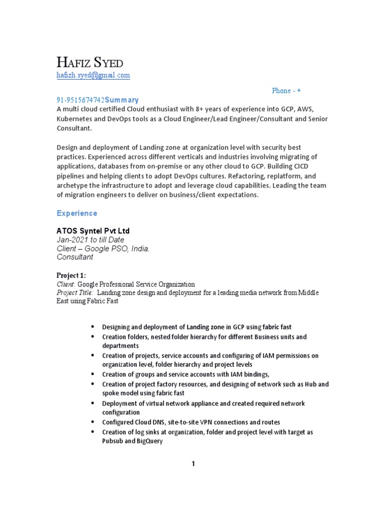 Hafiz CV | PDF | Cloud Computing | Information Technology