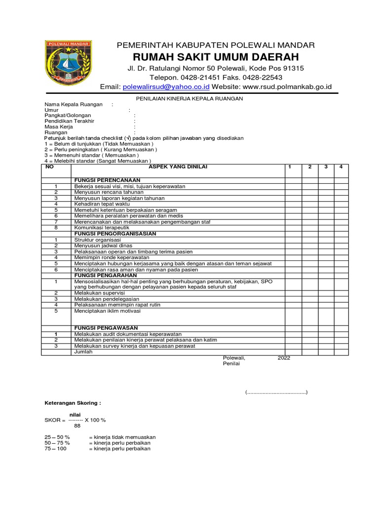 Kps 16 A Kedua Penilaian Kinerja Perawat Document | PDF