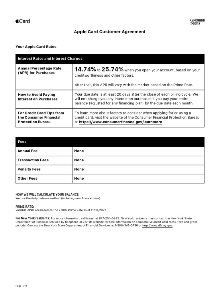 Apple Card Customer Agreement | PDF | Credit Card | Interest