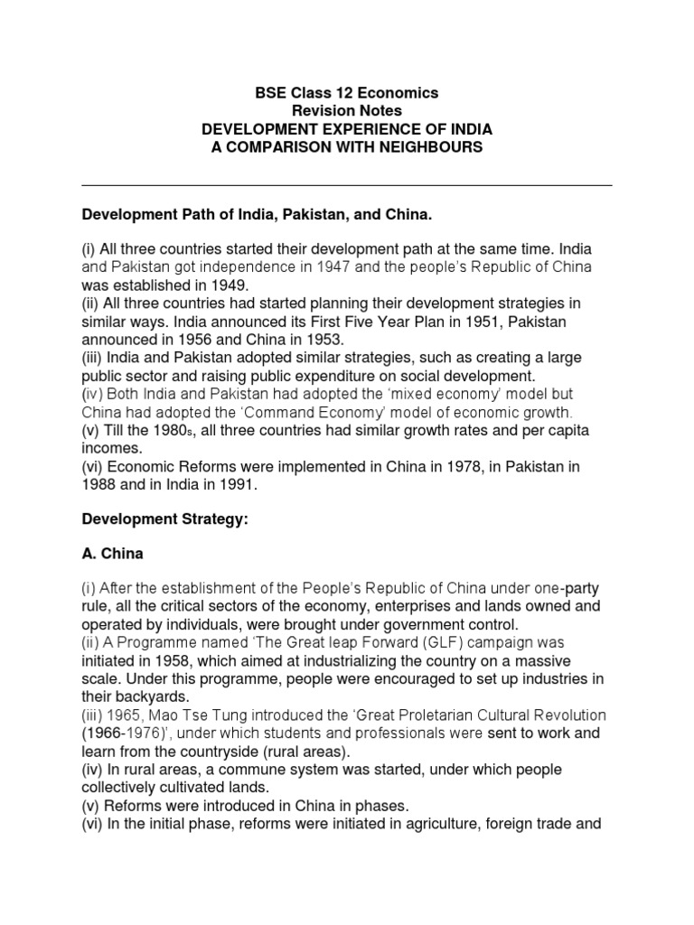 Class 12 Development Experiences | PDF | Economic Growth | Poverty