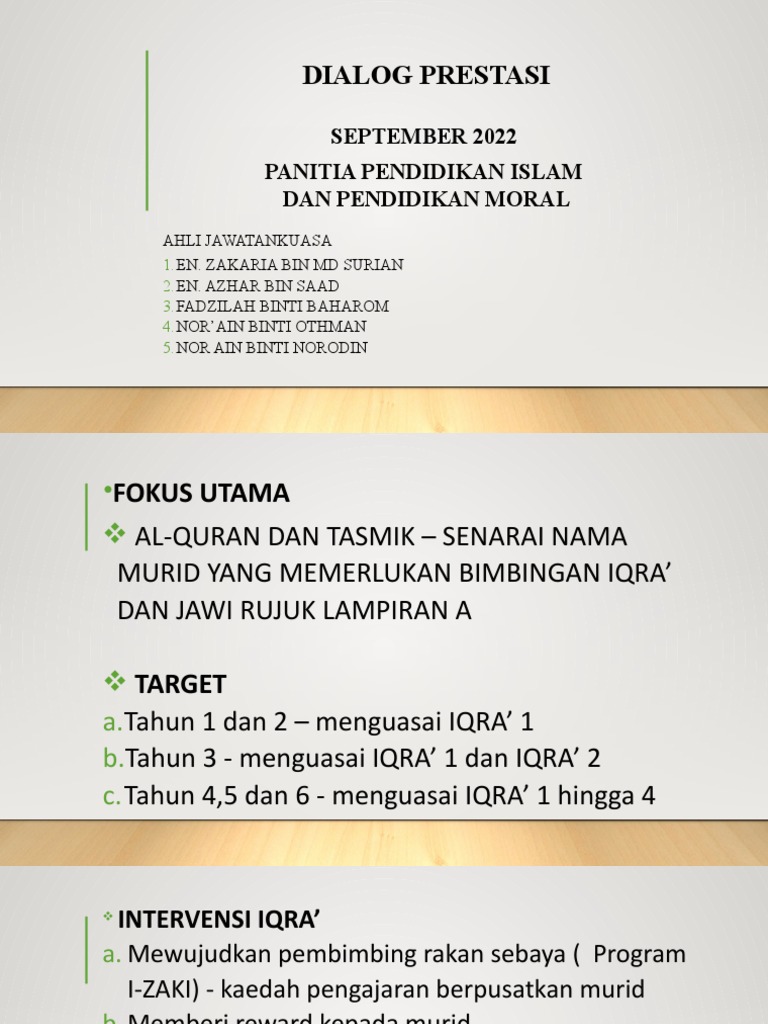 Dialog Prestasi Pai | PDF