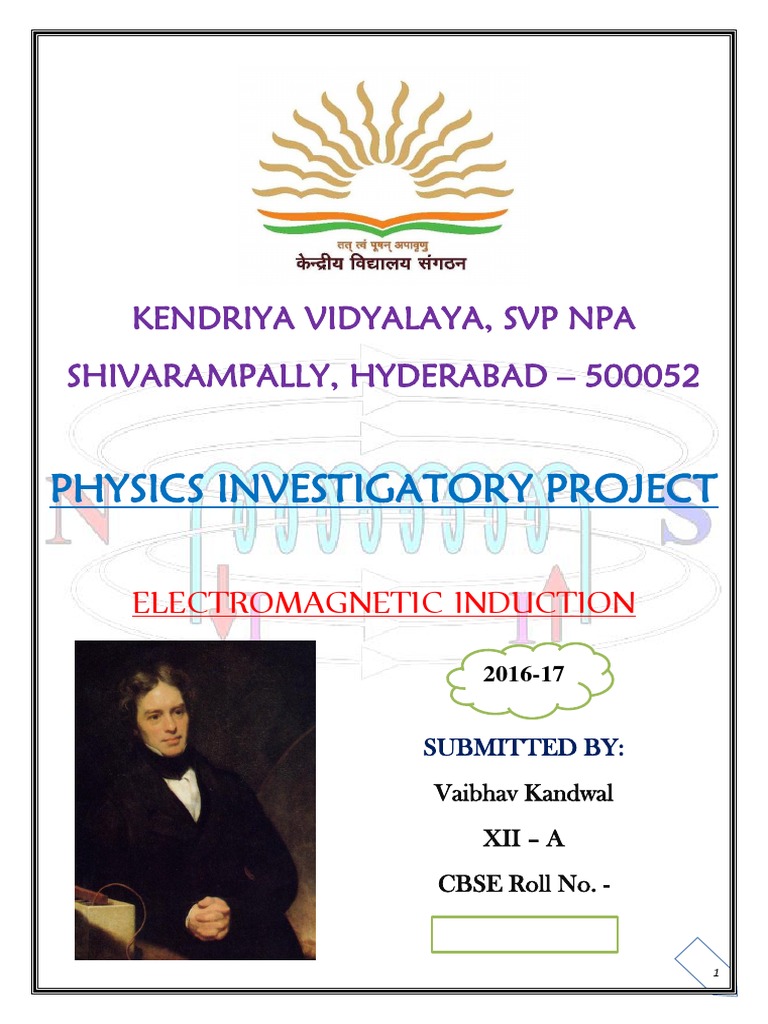 Cbse Class Xii Physics Investigatory Project Pdf Electromagnetic Induction Electrodynamics