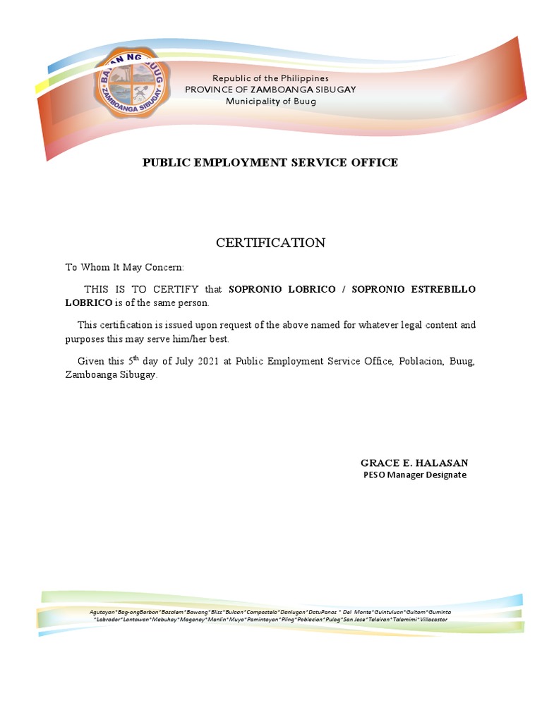 Cert of Oneness | PDF