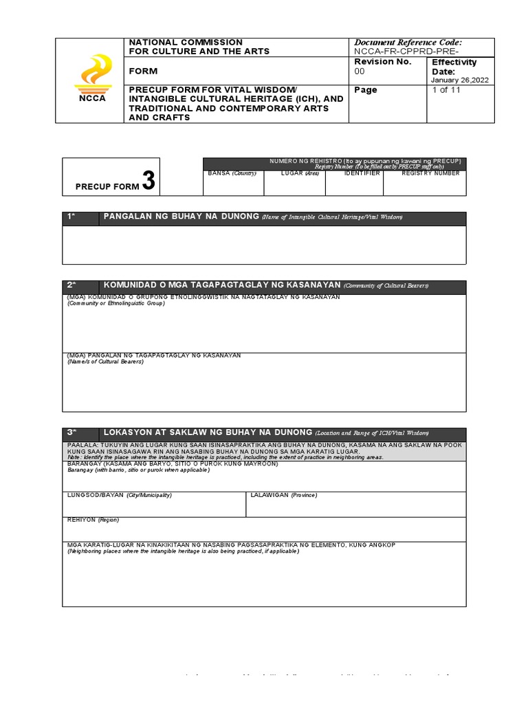 As of 26-Jan-2022 PRECUP Form 3 | PDF