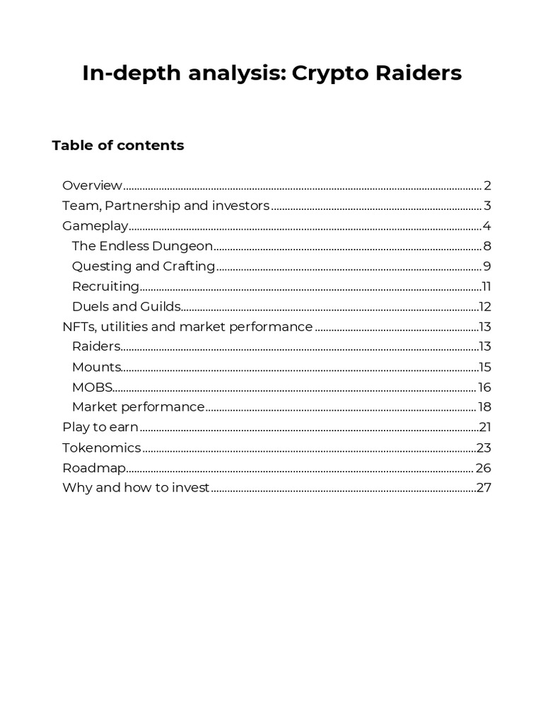 In-Depth Analysis Crypto Raiders | PDF | Cryptocurrency