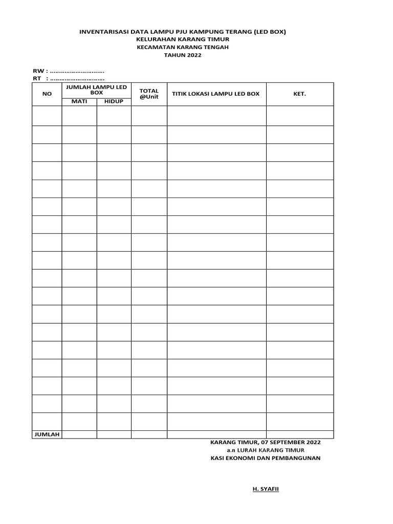 Data Inventarisasi Lampu Led 2022 | PDF | Pengelolaan Keuangan & Uang | Teknologi & Rekayasa