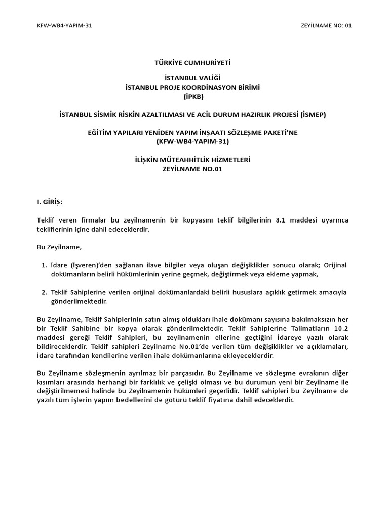 KFW WB4 YAPIM 31 Zeyilname - No 1 | PDF