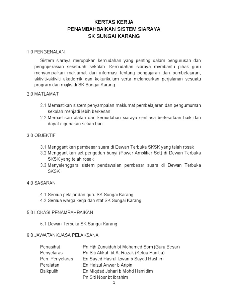 Kertas Kerja Siaraya | PDF