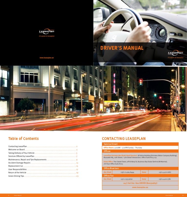 LeasePlan Driver's Manual Overview | PDF | Car | Fuel Economy In ...