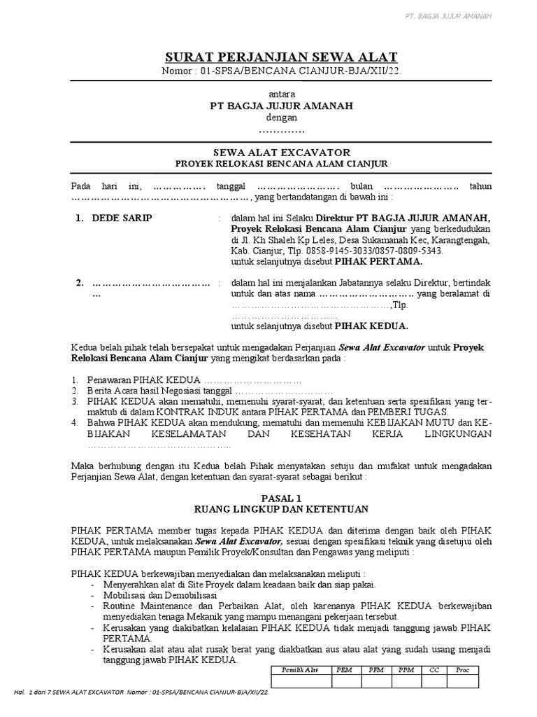 Spsa Pt. Bagja Jujur Amanah | PDF
