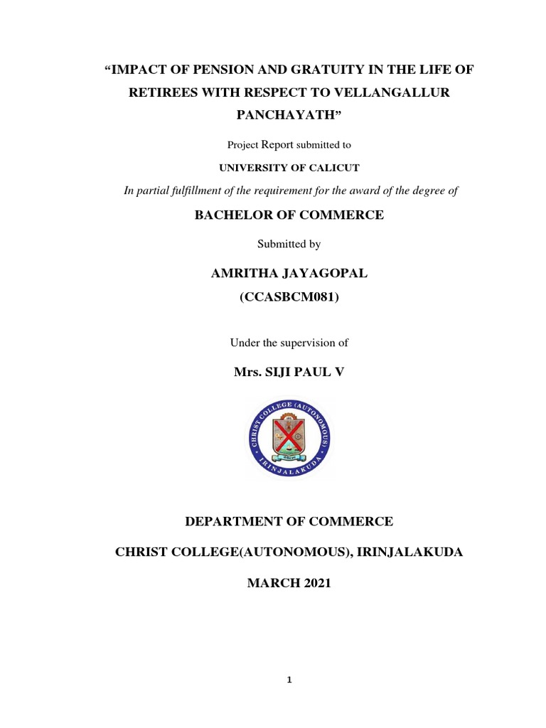 Final Year Project | Download Free PDF | Cost Of Living | Pension Final Year Project | Download Free PDF | Cost Of Living | Pension