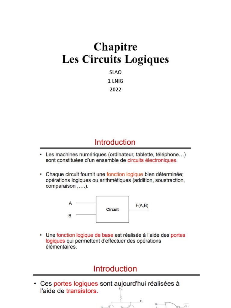 Circuits Logiques | PDF | Design électronique | Informatique