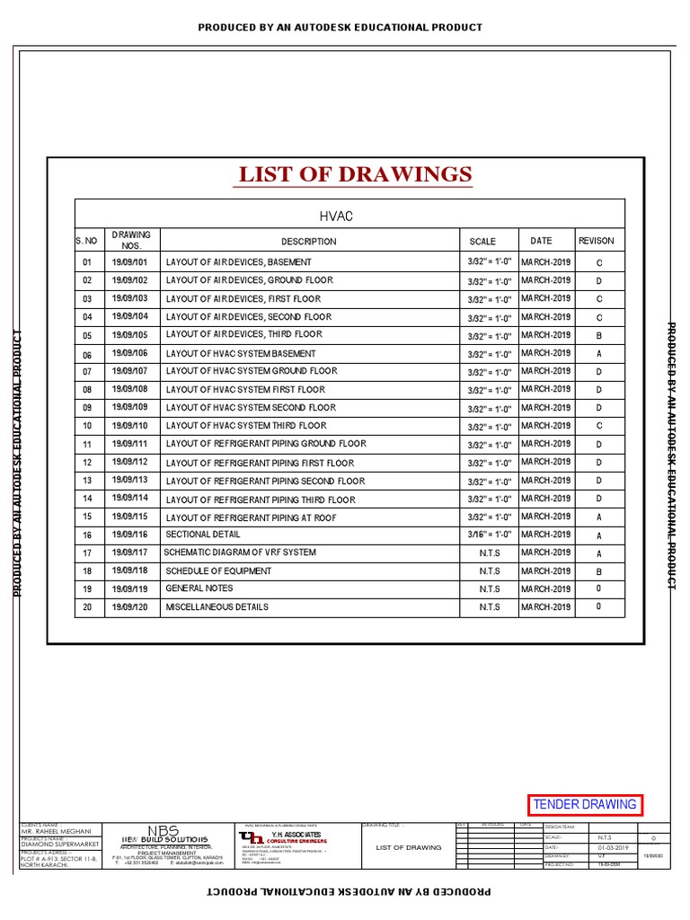 HVAC Drawings List | PDF | Home | Economic Sectors