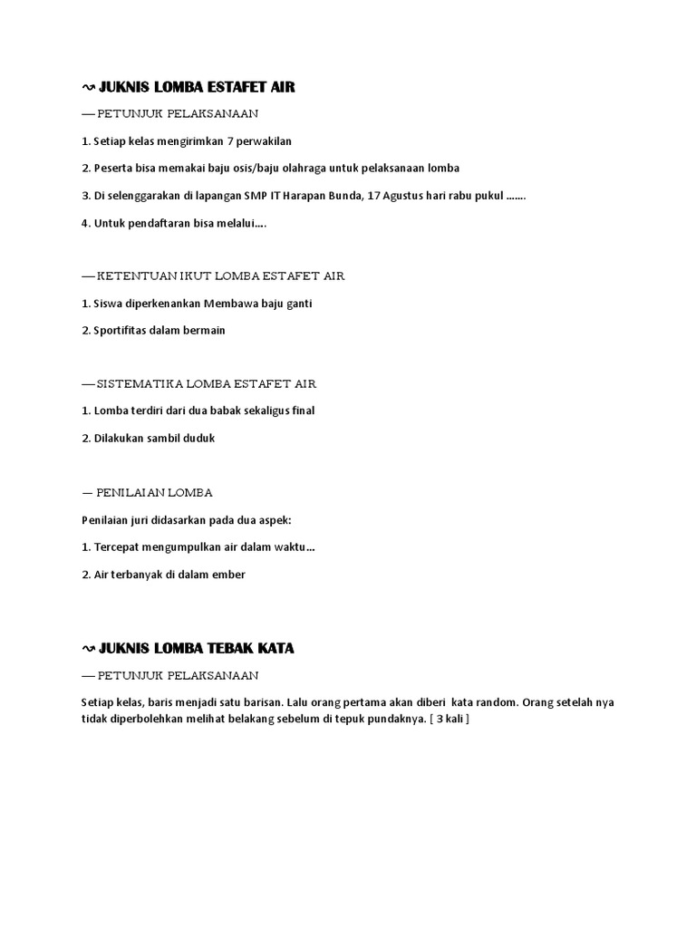 Juknis Lomba Perang Badar SMP | PDF | Olahraga & Rekreasi