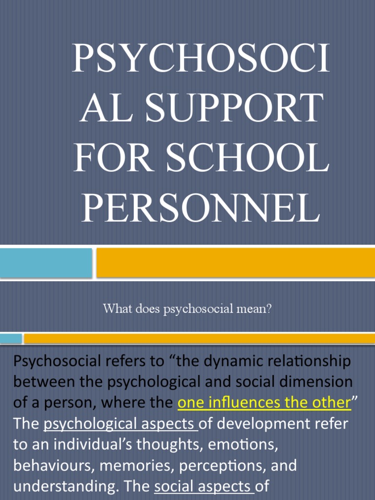 Psychosocial Support | PDF | Psychosocial | Stress (Biology)