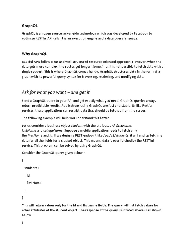 Graph QL | PDF | Representational State Transfer | Software Engineering
