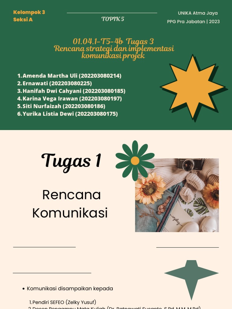 01.04.1-T5-4b Tugas 3 - Rencana Strategi Dan Implementasi Komunikasi Projek | PDF