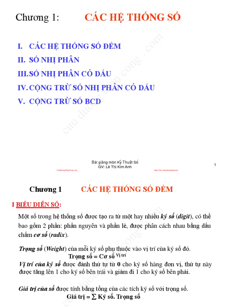 Ky Thuat So Le Thi Kim Anh Chuong1 (Cuuduongthancong - Com) | PDF