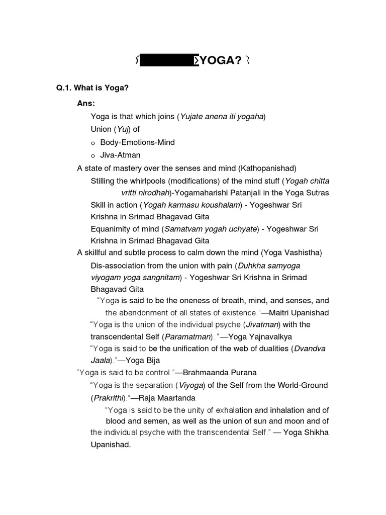 Yoga Teacher Training India Theory Questions | PDF | Asana | Chakra