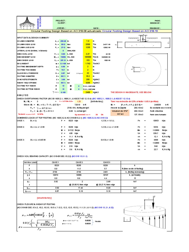 Circular Footing (HUGO2) | PDF | Building Technology | Civil Engineering