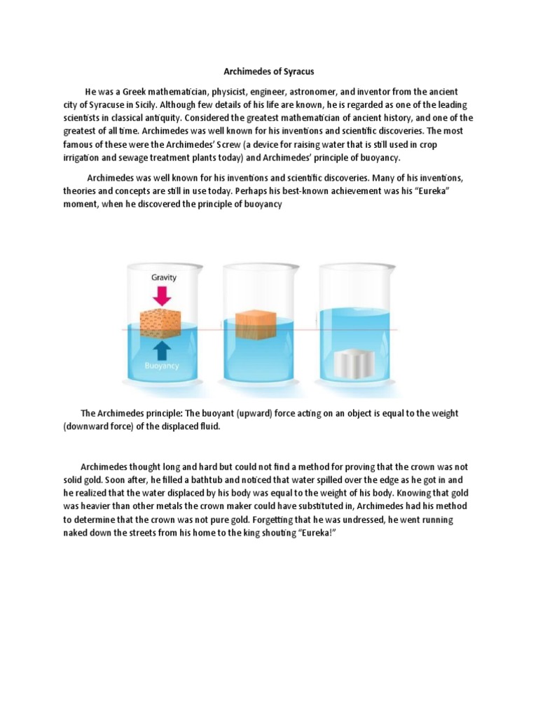 Archimedes | PDF | Buoyancy | Density