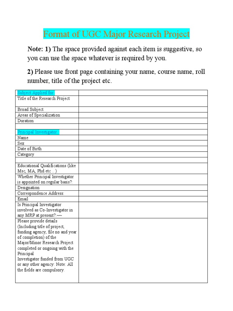 Major Research Formate | PDF | Doctor Of Philosophy | Academic Journal